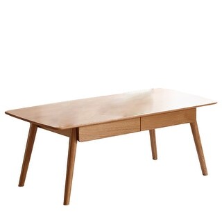 39.37" FAS Grade Red Oak Coffee Table with 2 Drawer, Natural Writing Desk - Bed Bath & Beyond ...